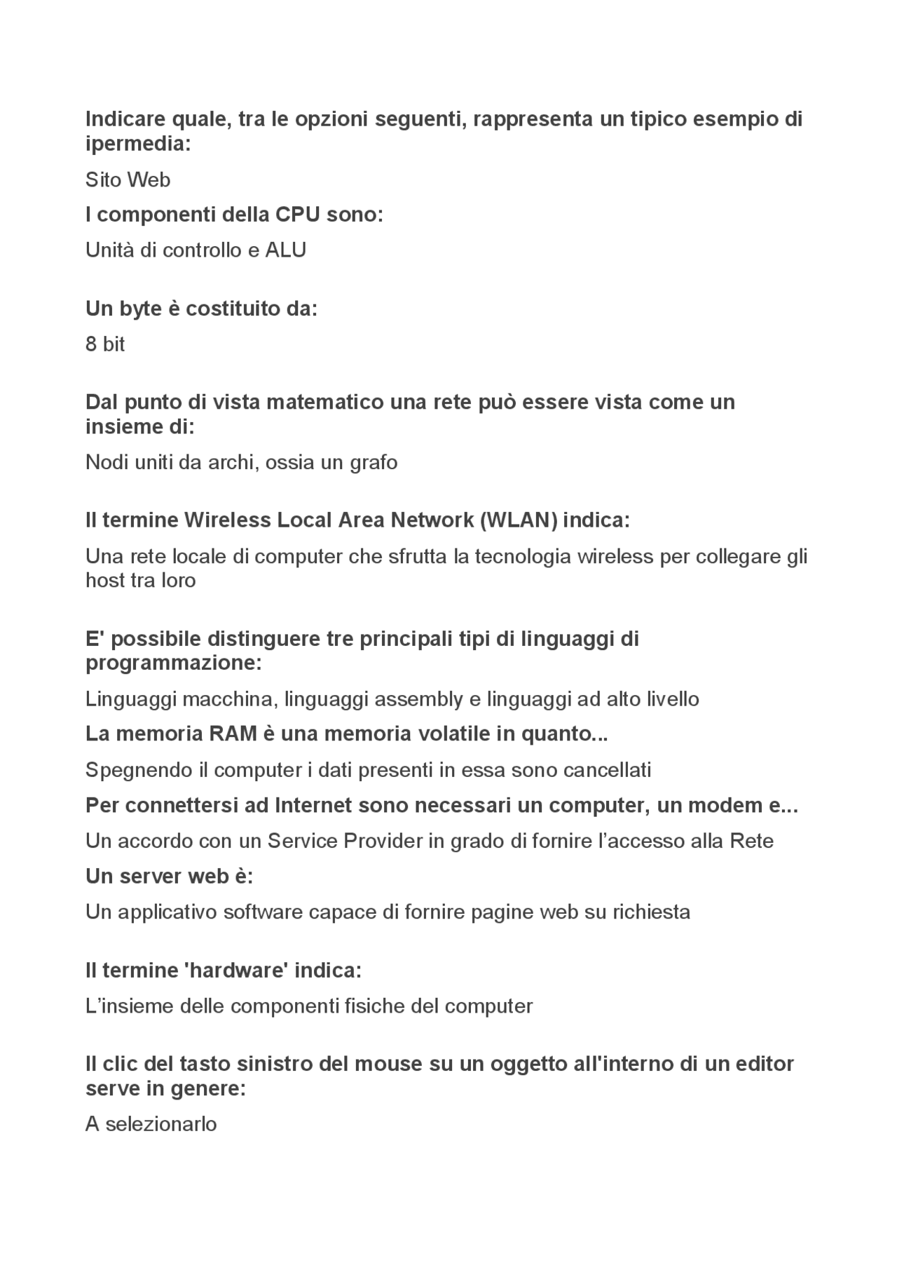 Informatica Dispense Docsity