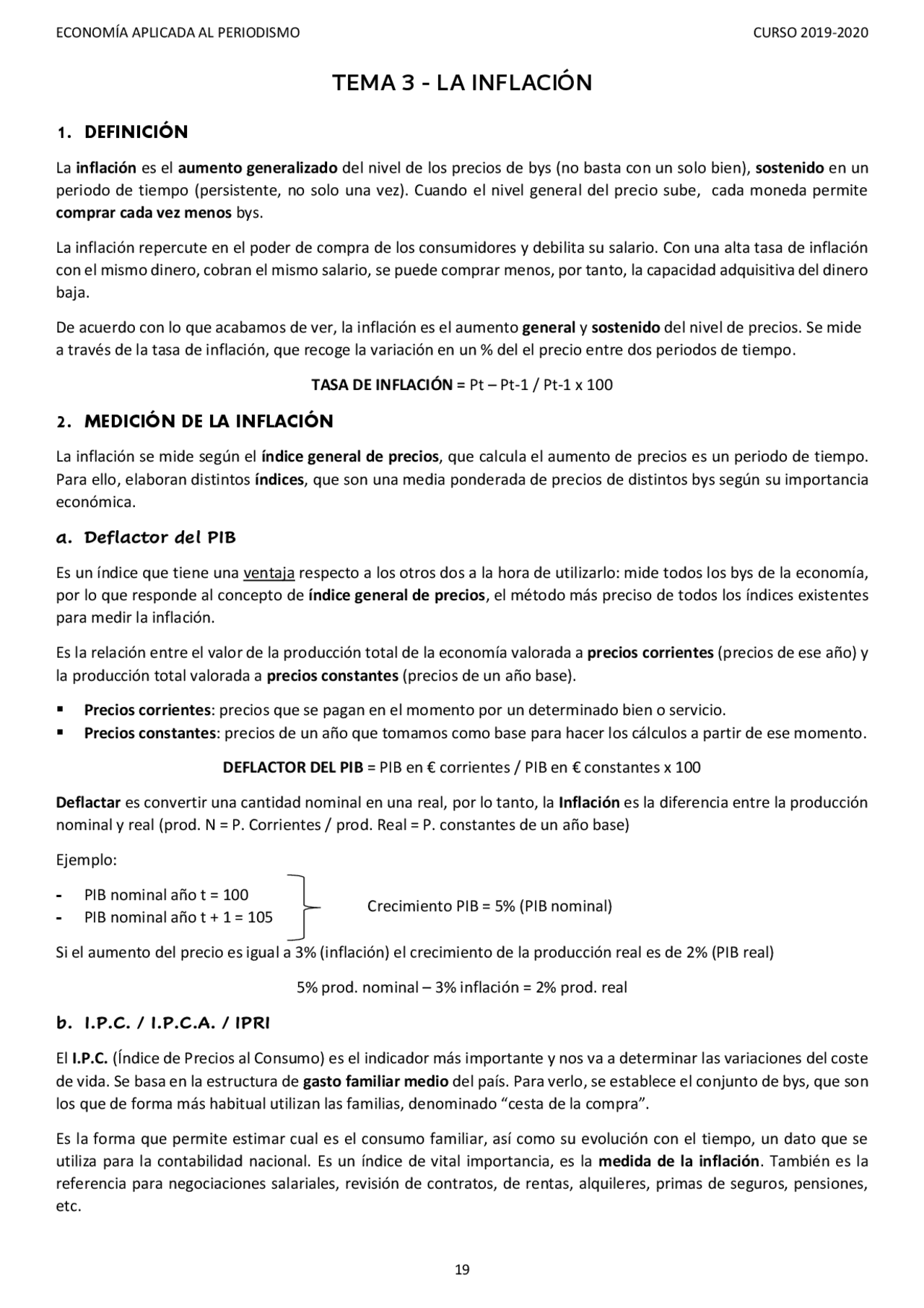 Tema 3 EconomÍa Aplicada Al Periodismo Docsity