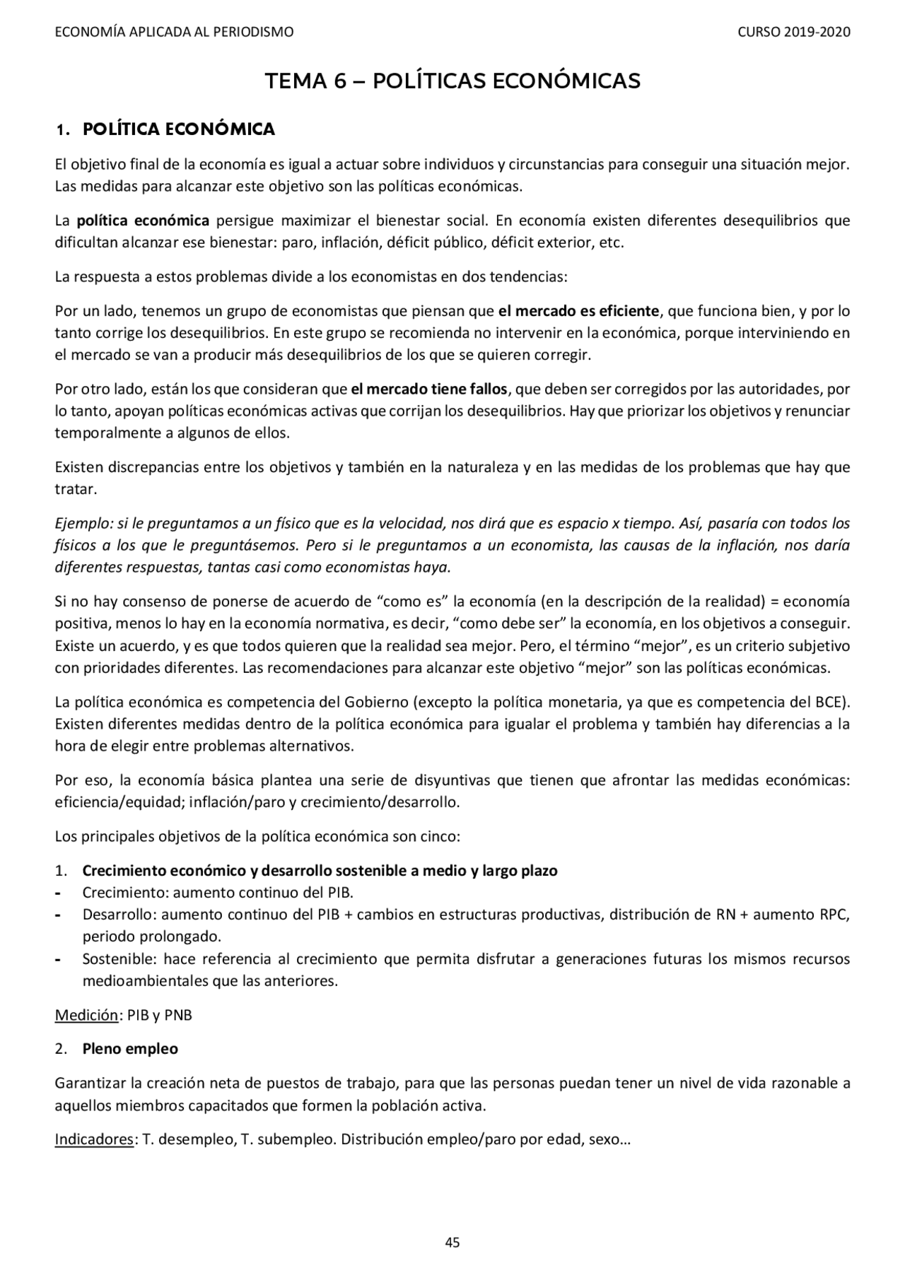 Tema 6 EconomÍa Aplicada Al Periodismo Docsity