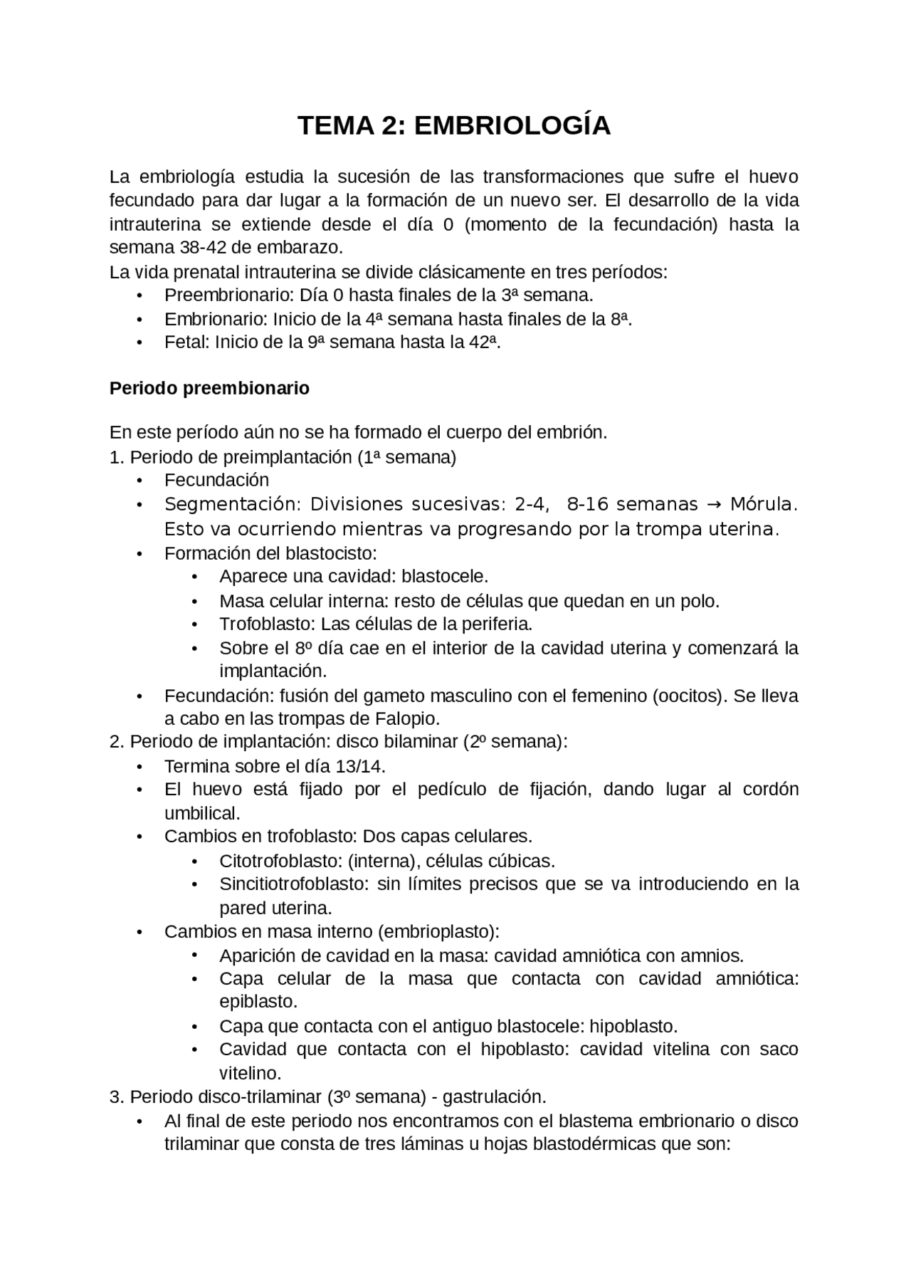 Tema 2 Anatomía Embriología Docsity