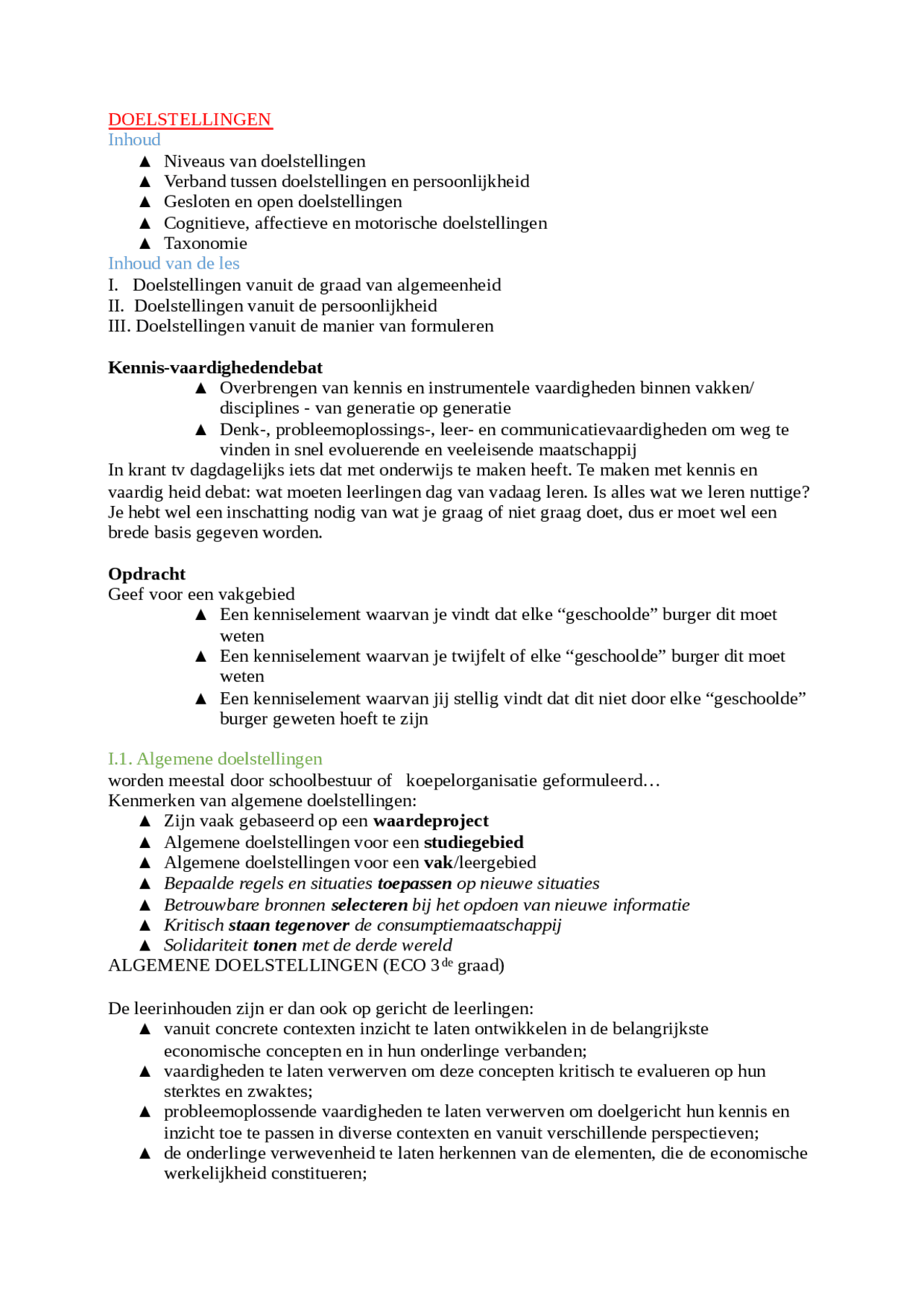 Goals Of Education And Learning Docsity