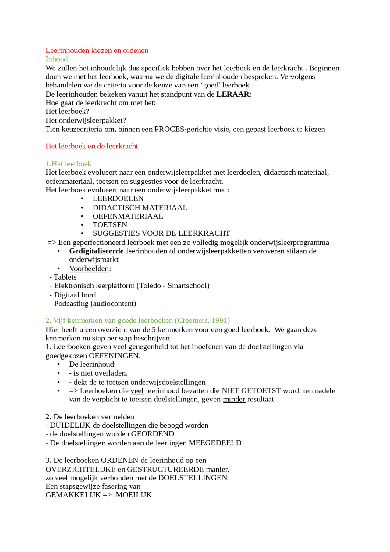 Choosing and ordering learning concepts - Docsity