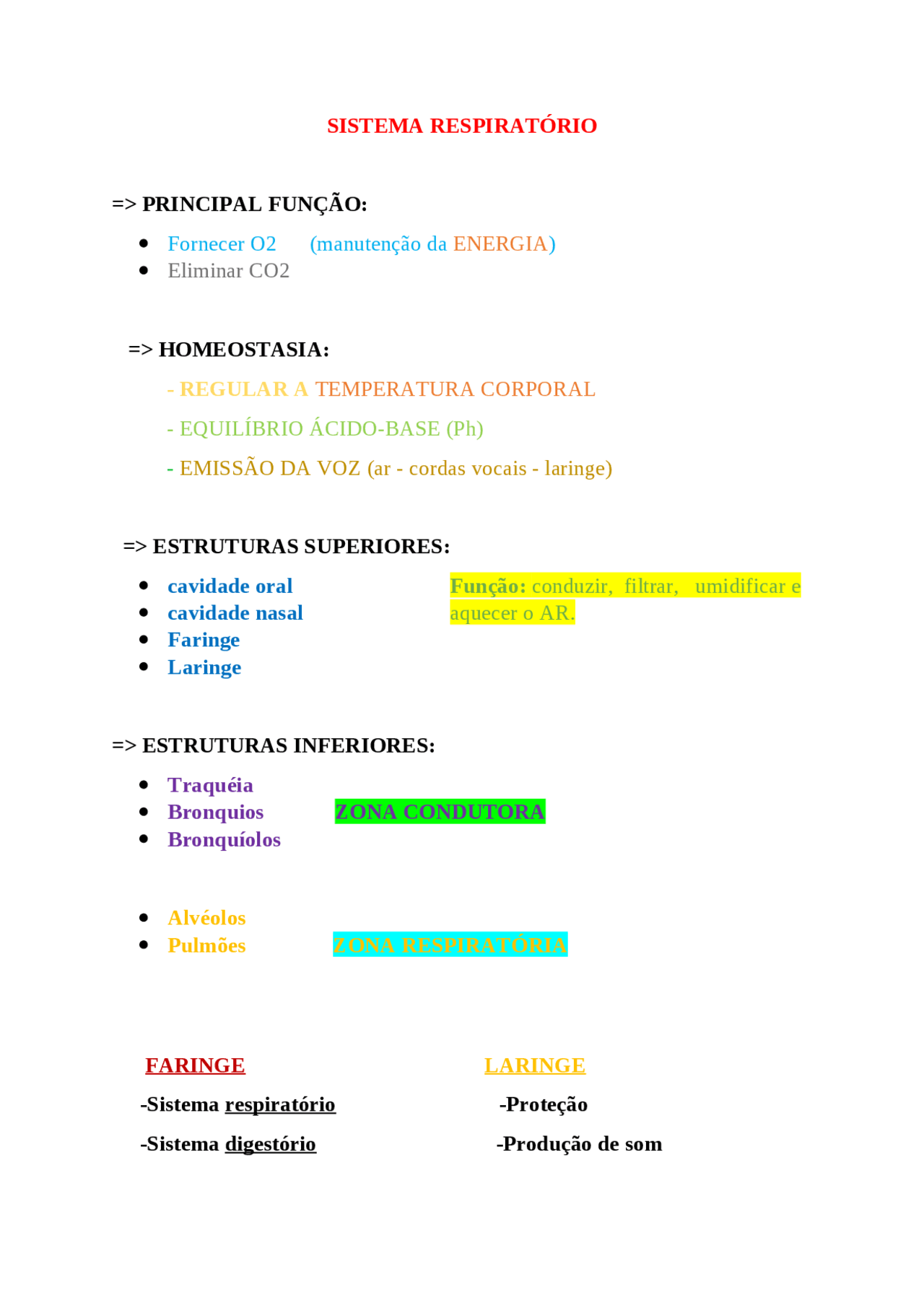 Sistema Respiratório Docsity