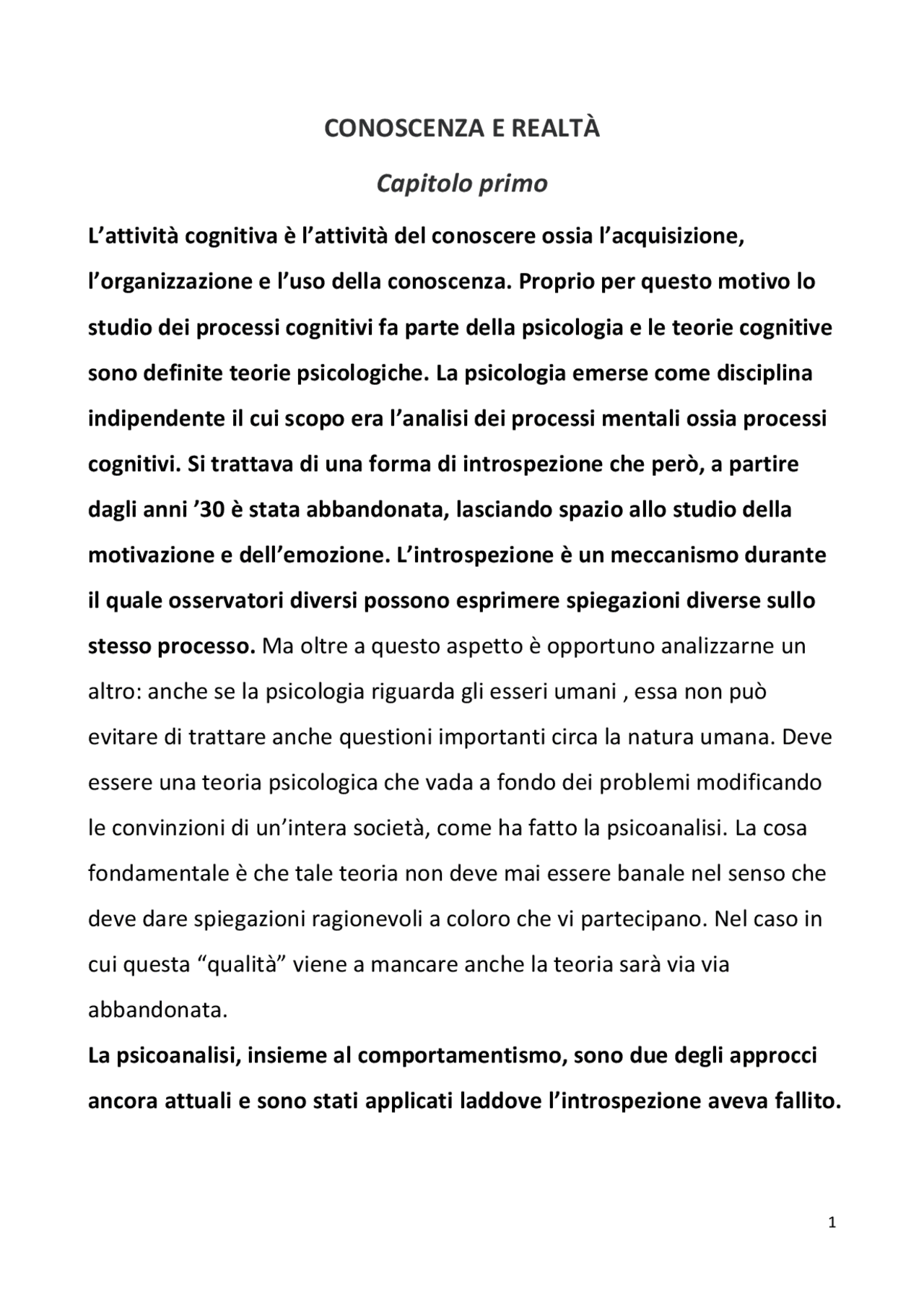 Riassunto Conoscenza E Realtà Neisser Docsity