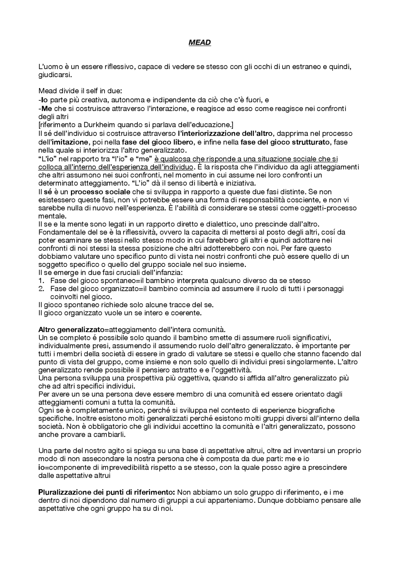 Appunti Sociologia Generale Docsity