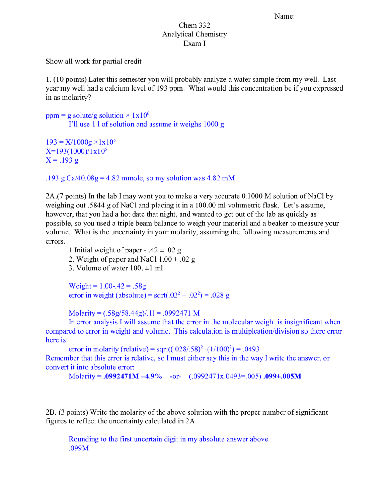 The Exercise Of Chemistry In Analytic Chemistry Docsity