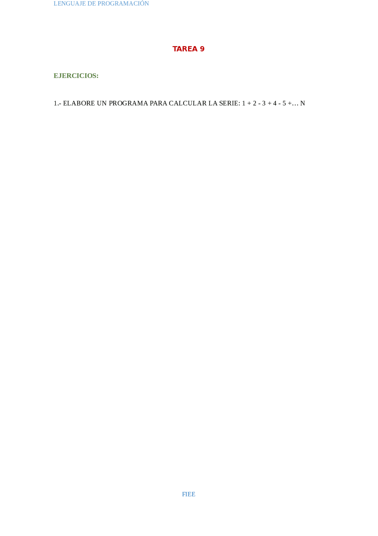 Lenguaje de progeamación - Docsity