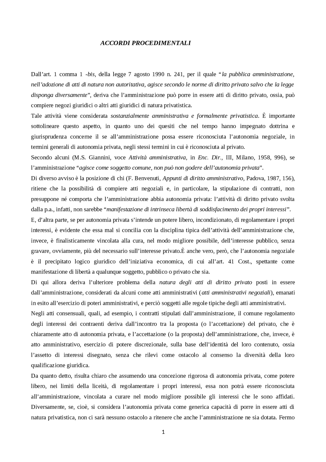 Gli Accordi Delle Pa Docsity