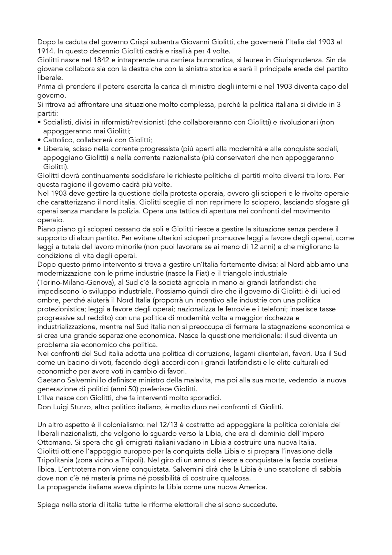Il Governo Di Giolitti Docsity