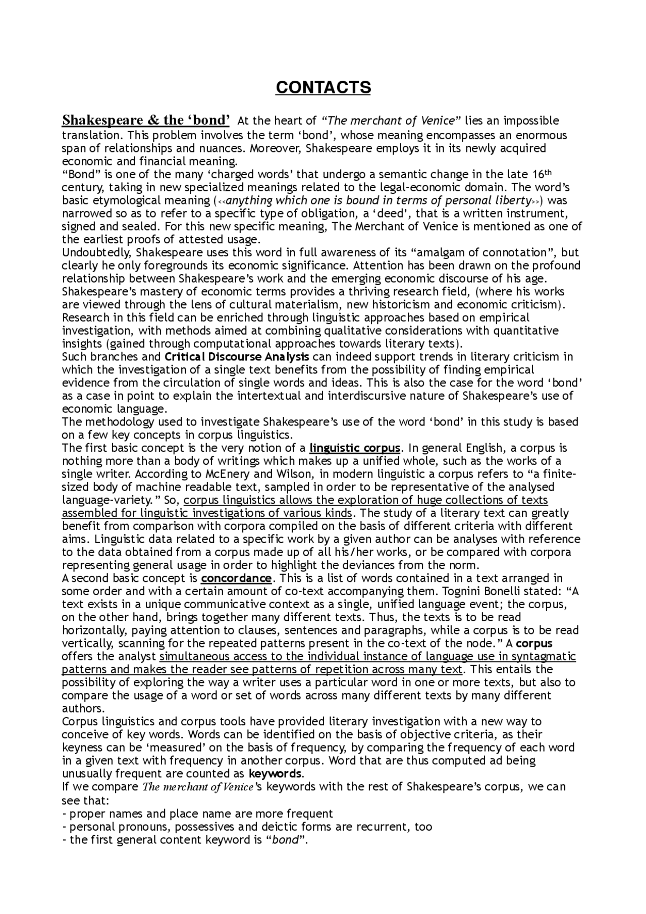 Lingua E Traduzione Inglese 2 Prof Donahue Docsity