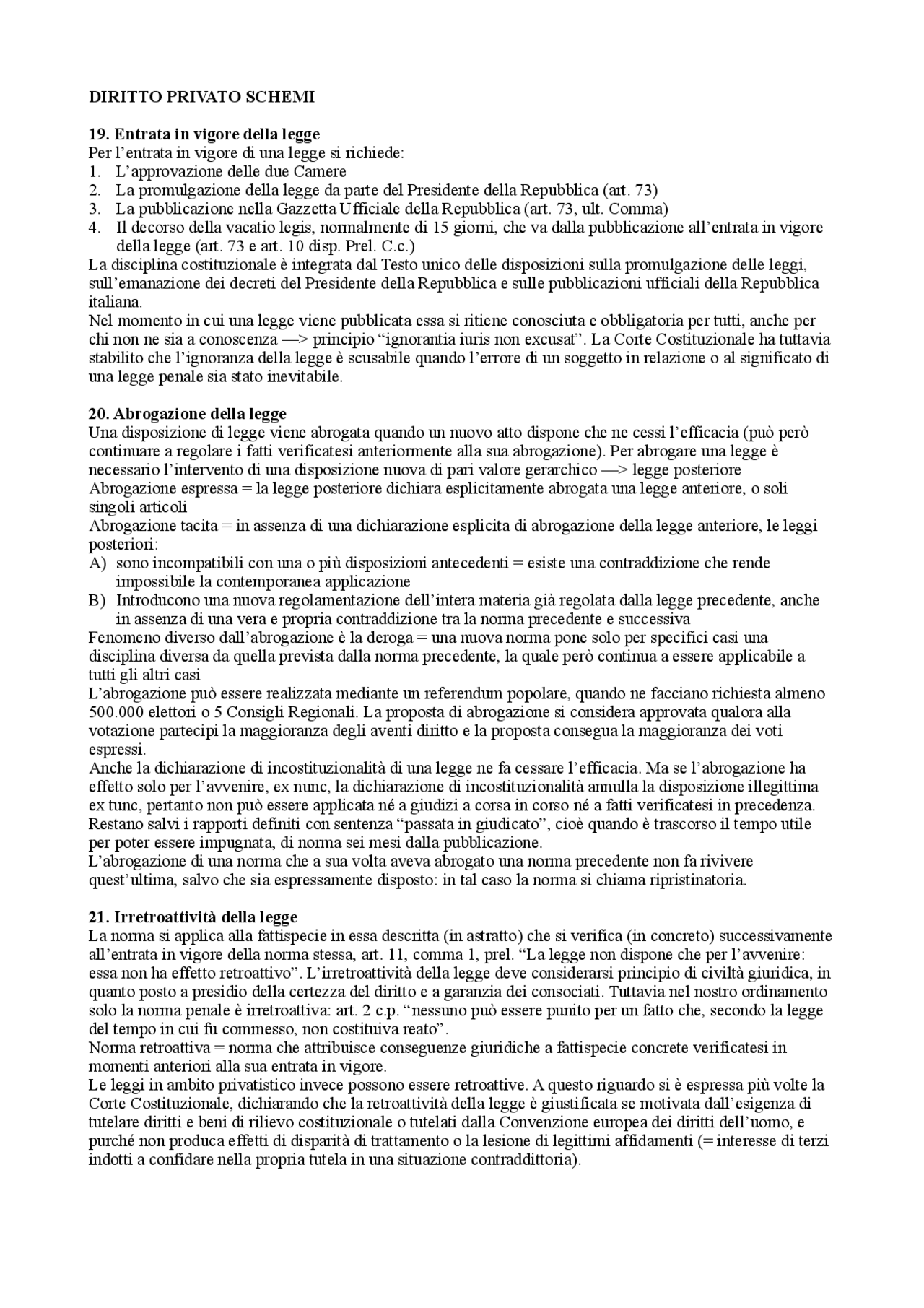 Appunti Di Diritto Privato Docsity