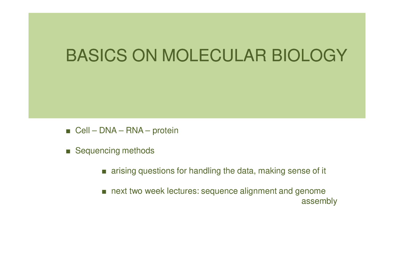 Biología Molecular Basica Docsity