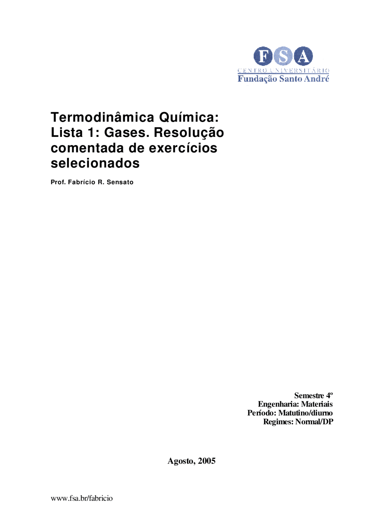 Termodinâmica Aplicada Exercícios Termodinâmica Docsity