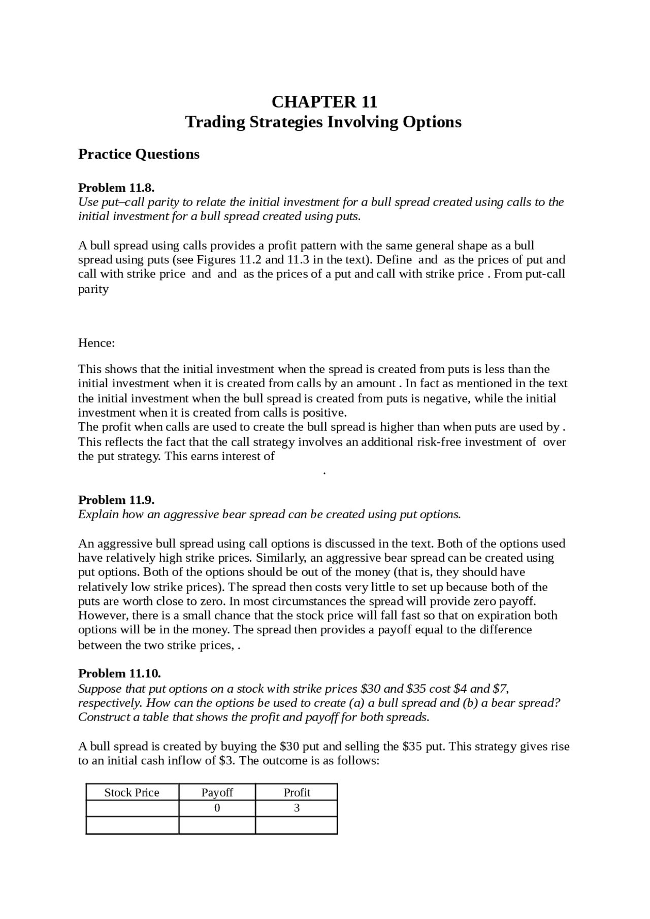 Options Pricing And Derivatives Docsity