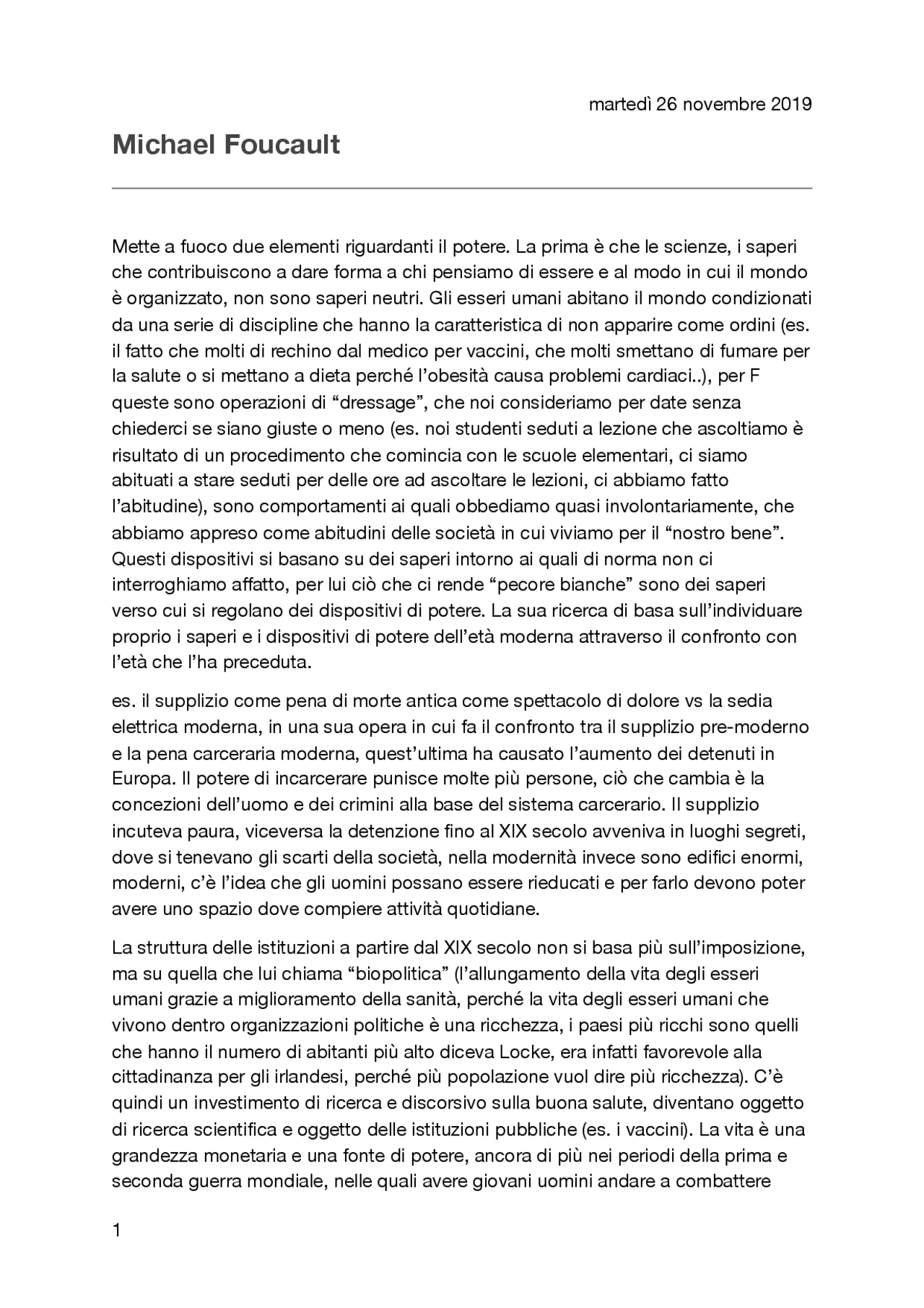 Appunti Michel Foucault Docsity