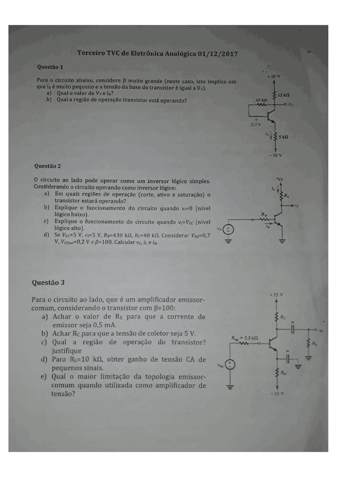 Prova Eletronica Analogica Docsity