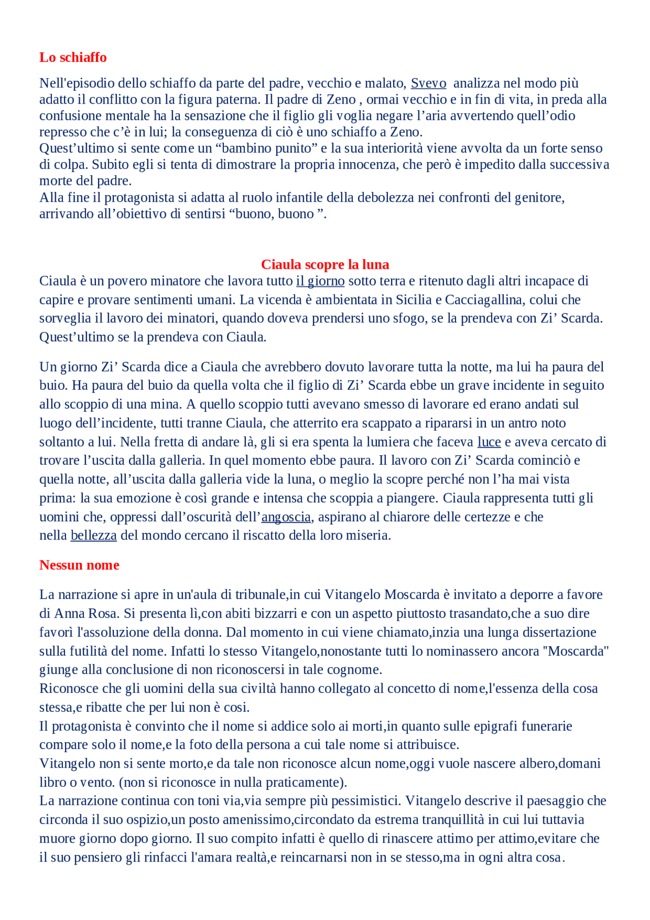 Trame Novelle Di Pirandello Docsity