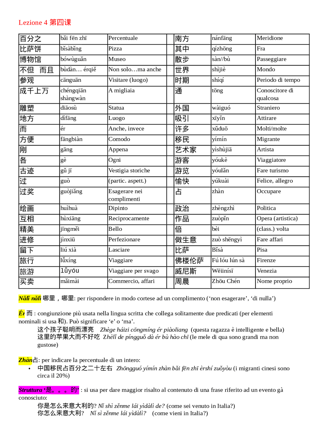 Lingua Cinese 2 Romagnoli Docsity