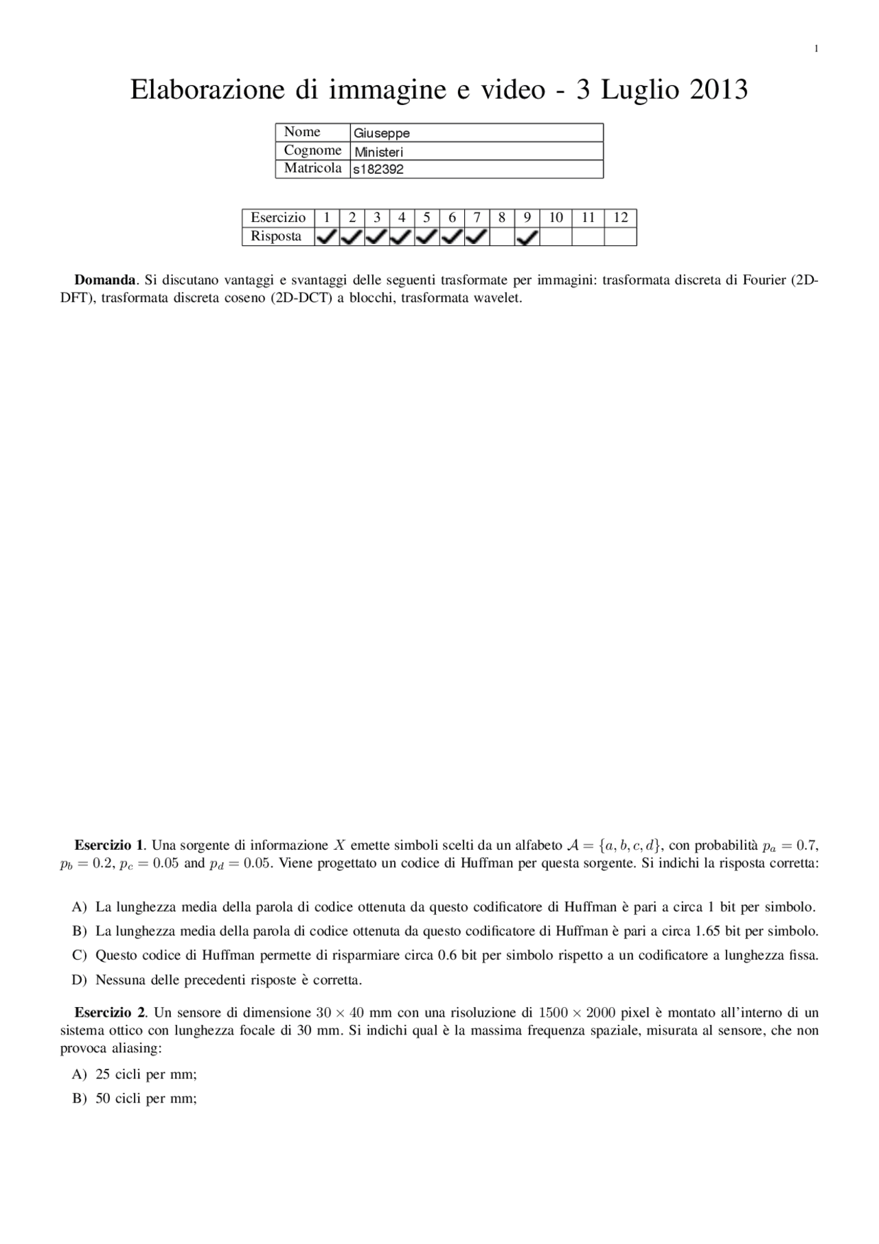 Elaborazione Di Immagini E Video Docsity