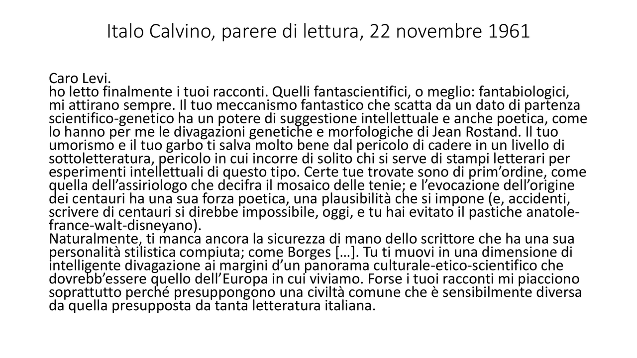 Primo Levi Slides Docsity