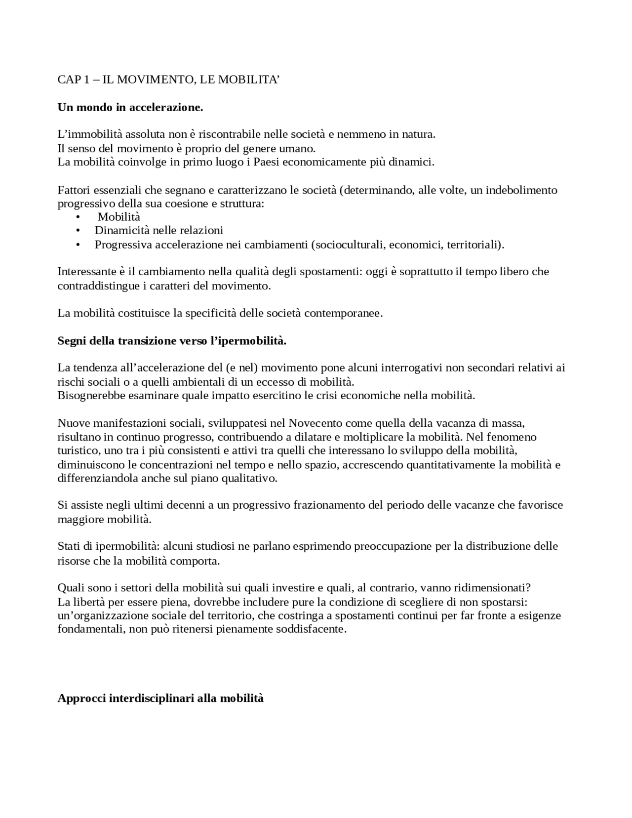 Geografia Della Mobilità Docsity