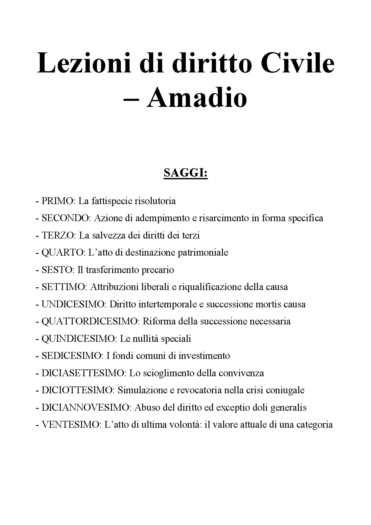 Lezioni Di Diritto Civile Docsity