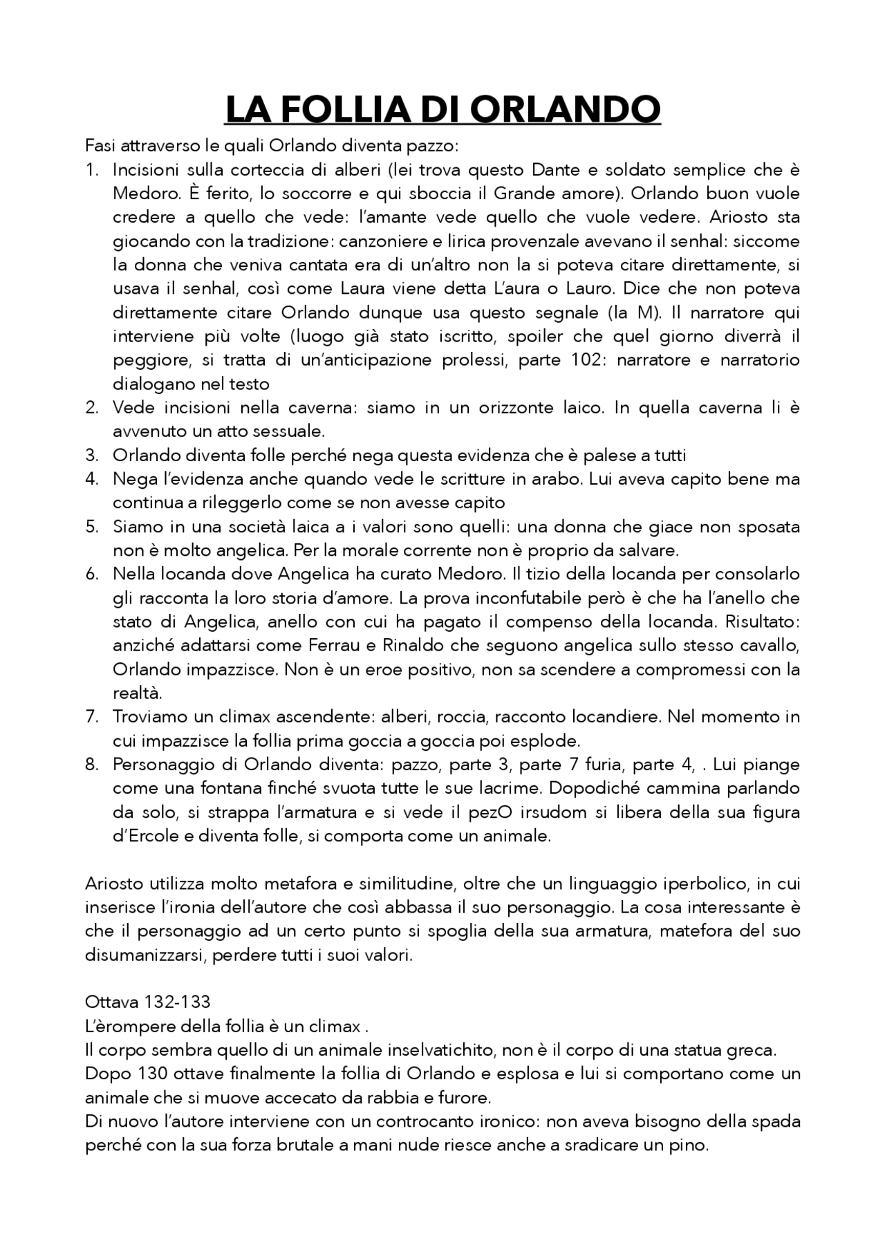 La Follia Di Orlando Docsity