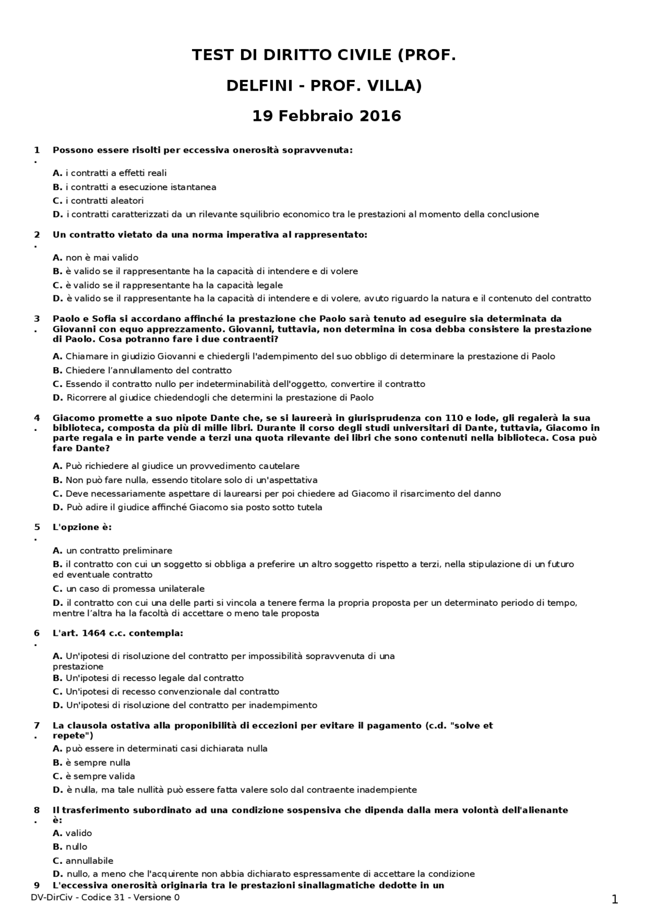 Diritto Civile Unimi Docsity