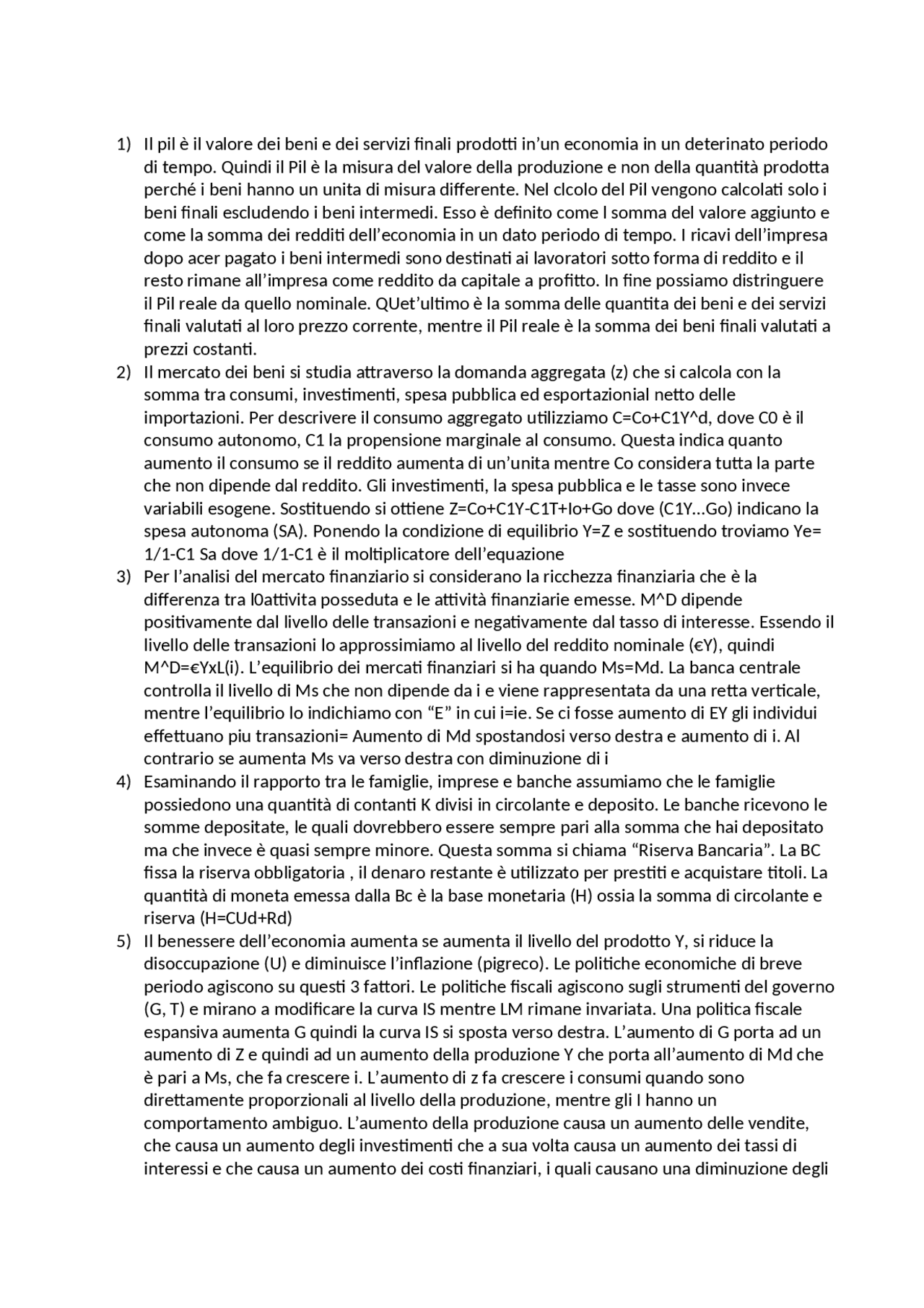 Macroeconomia Risposte Parziali Appunti Di Macroeconomia Docsity