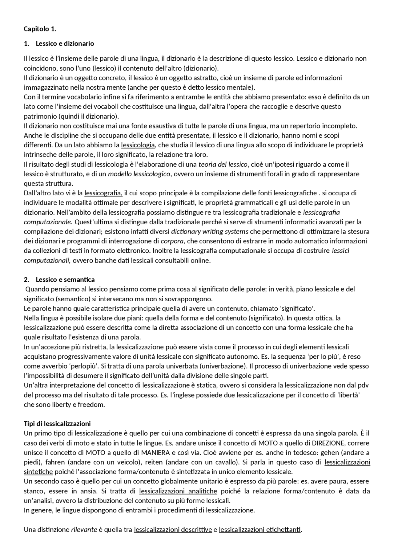 Lessico Jezek Riassunti Docsity