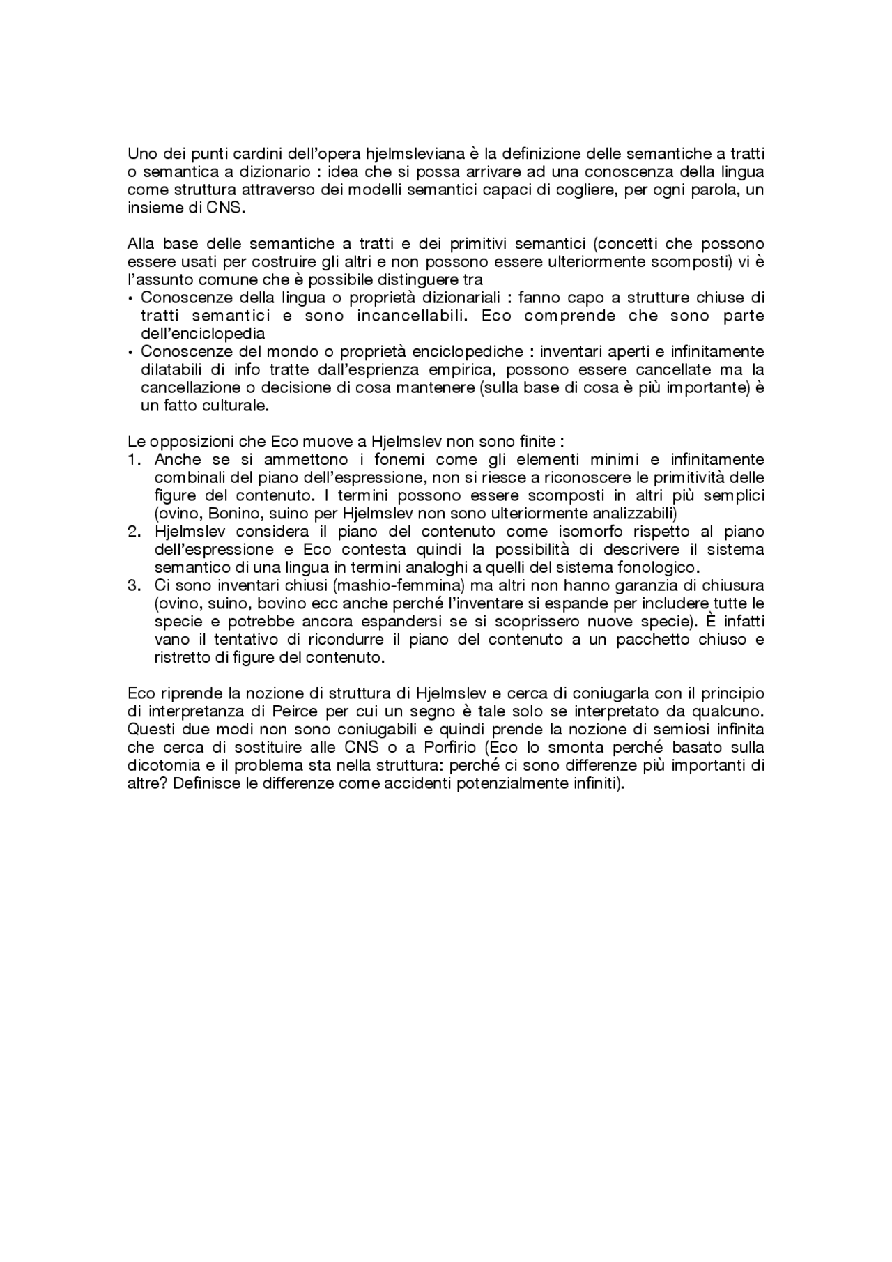 Confronto Tra Eco E Hjelmslev Docsity