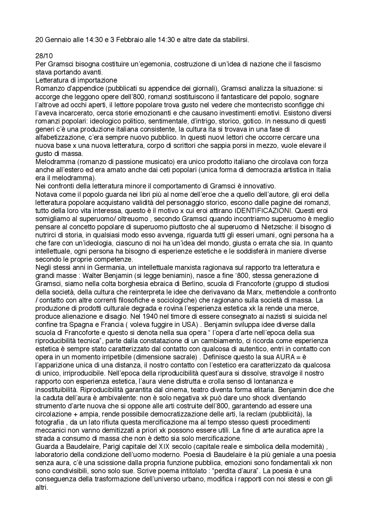 Appunti Modulo 1 E Modulo 3 Letteratura Italiana Docsity
