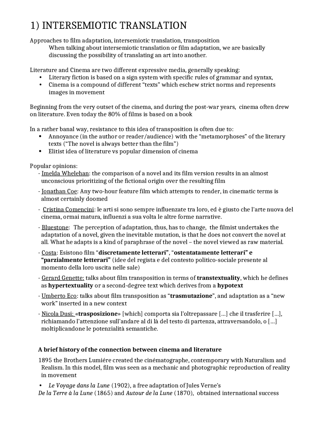 Intersemiotic translation - Docsity