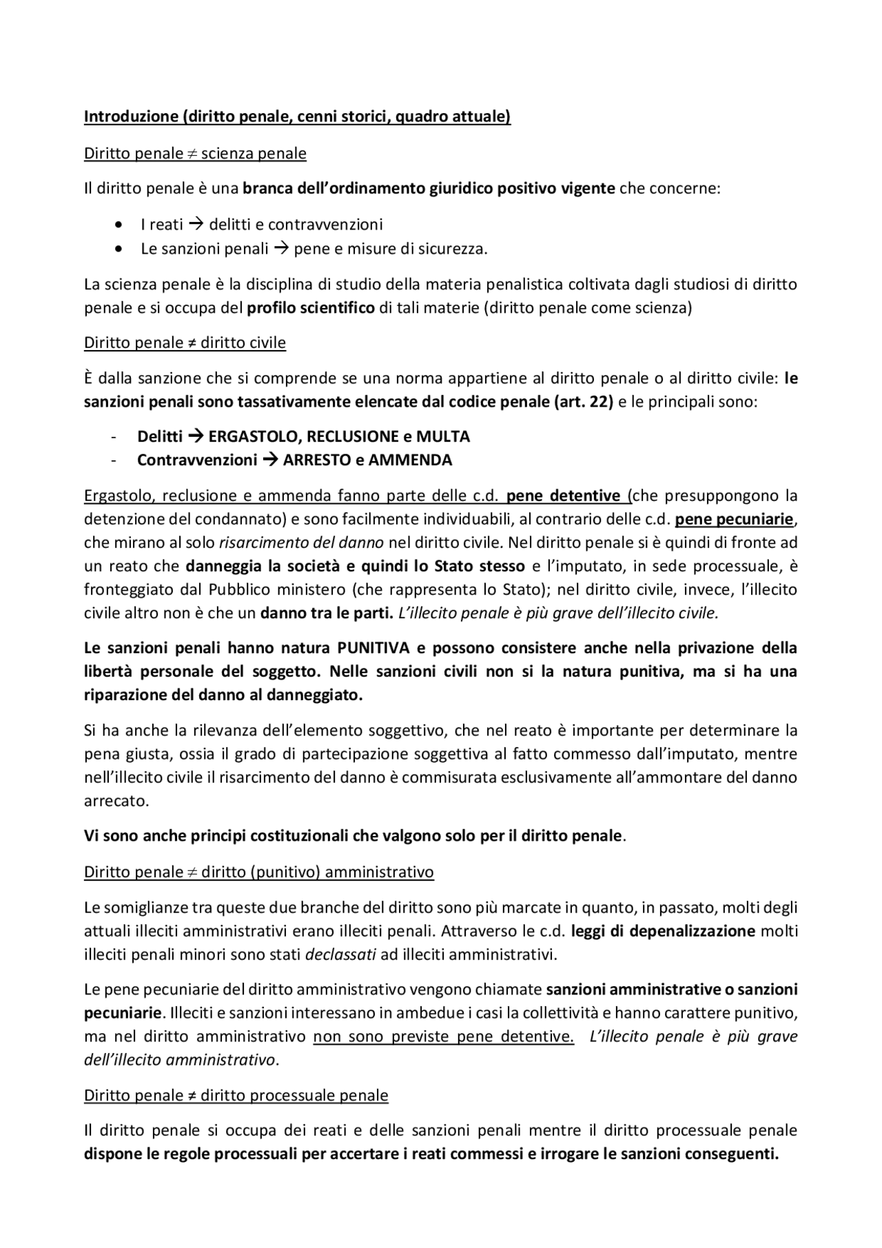 Riassunto Diritto Penale 1 Docsity