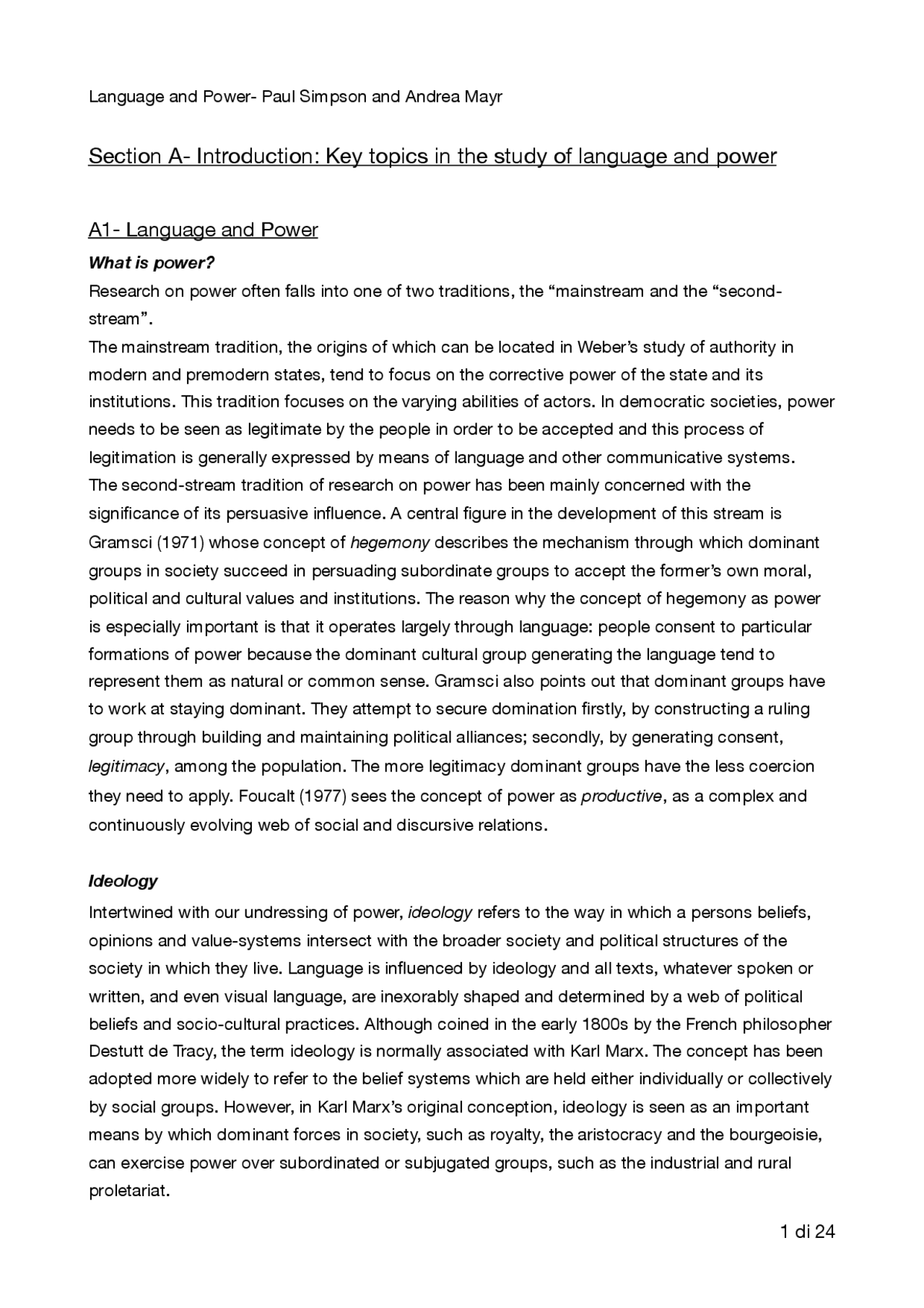 Language And Power Paul Simpson And Andrea Mayr Docsity