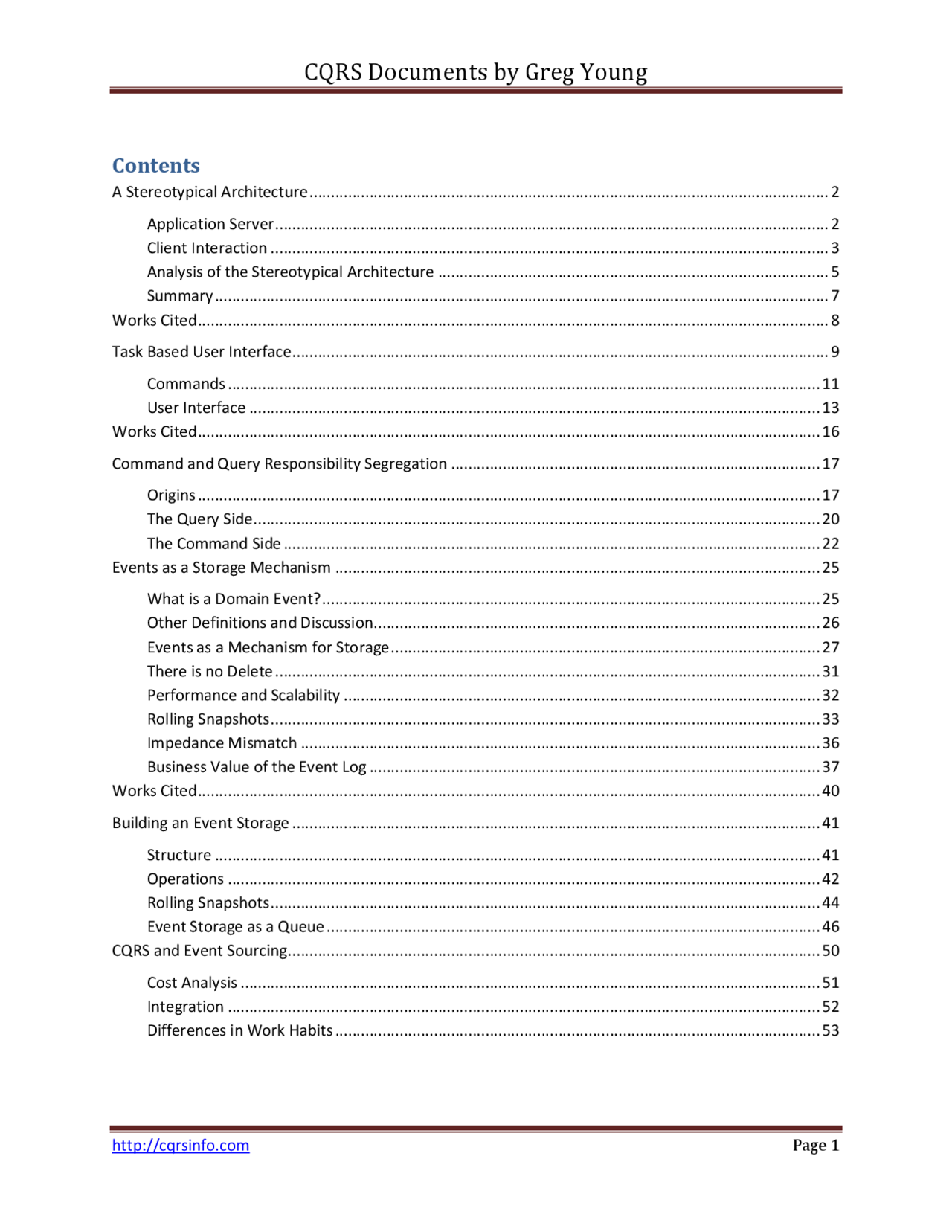 Command Query Responsibility Segregation Docsity