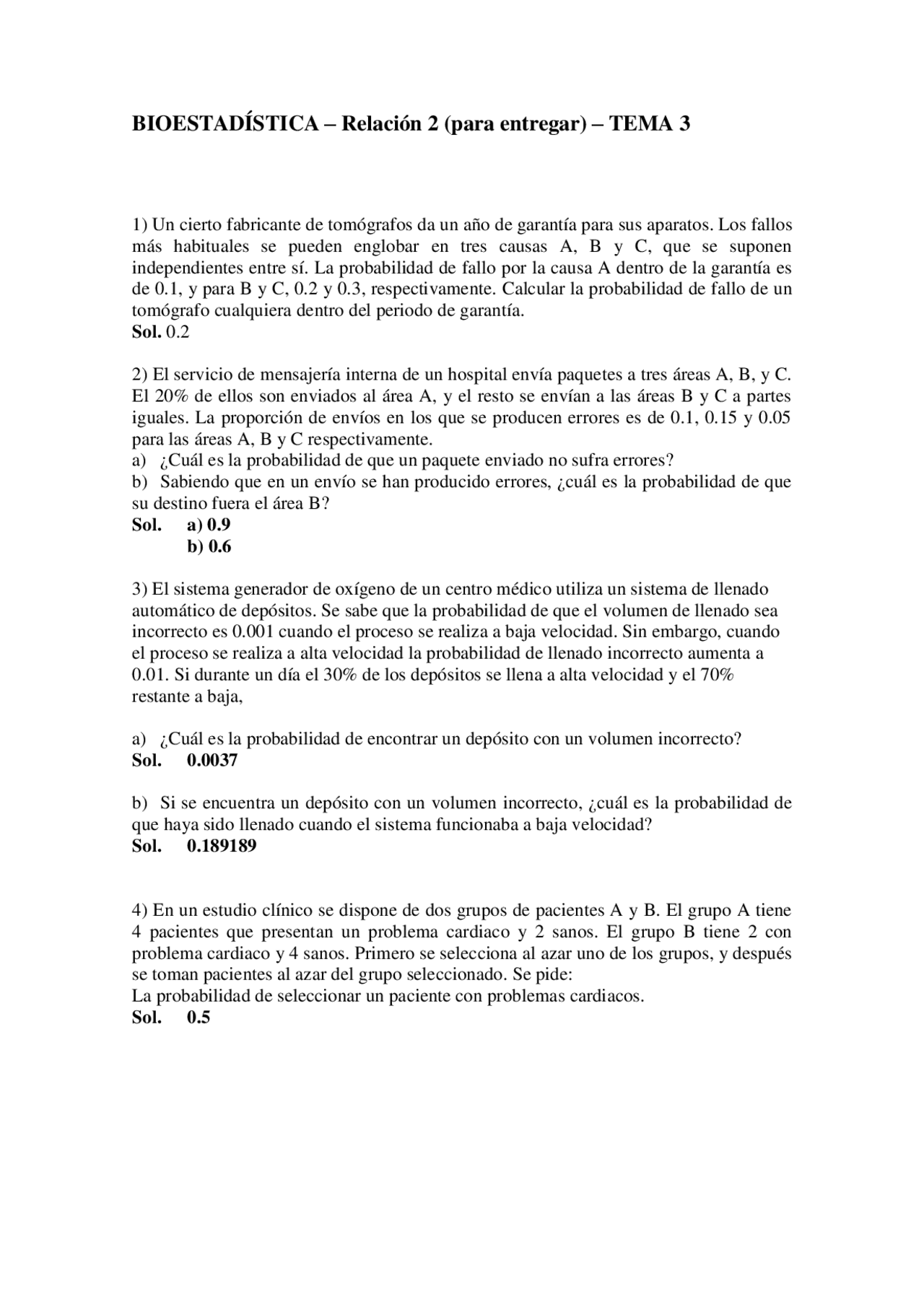 Enfermeria Ejercicios De Bioestadistica Esercizi Di Biostatistica