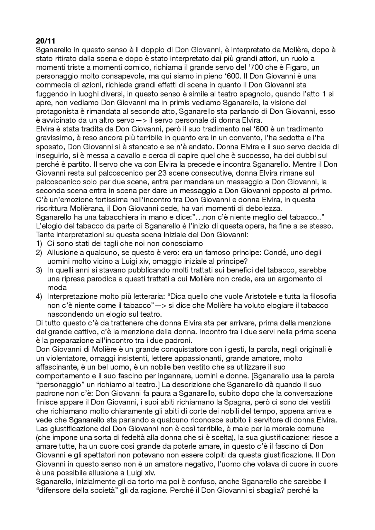 Appunti Opera Di Molière Appunti Di Letteratura Docsity