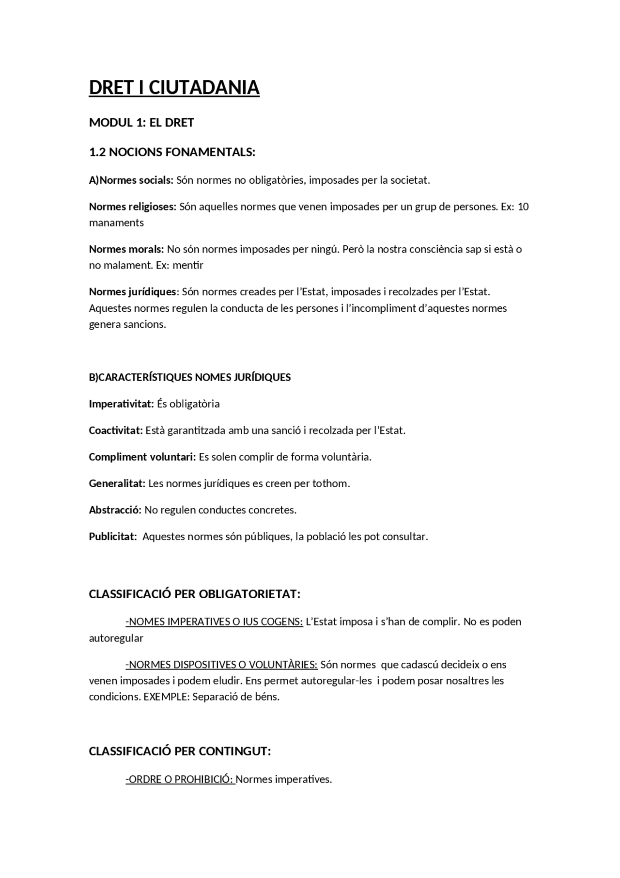 Dret Nocions Fonamentals Del Dret Docsity