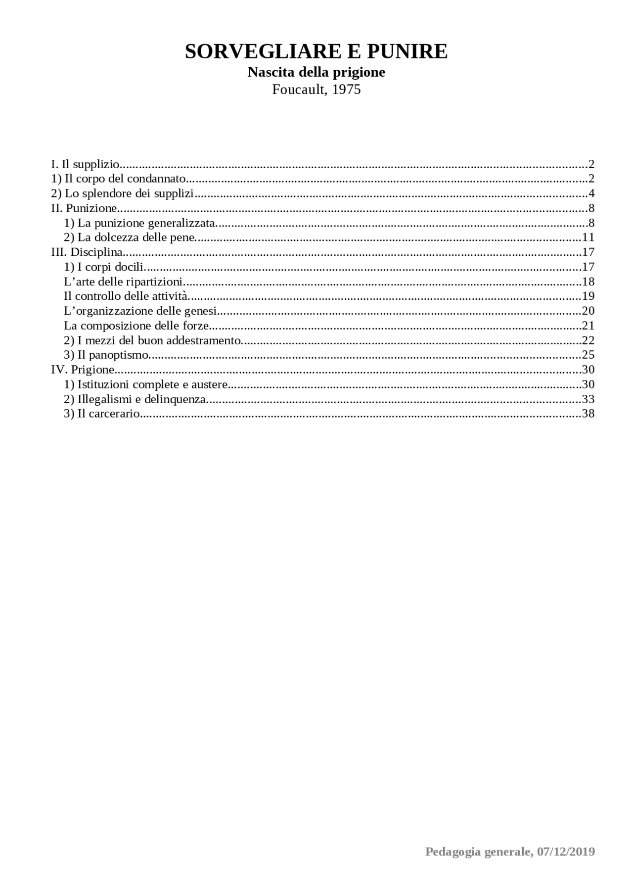 Sorvegliare E Punire Docsity