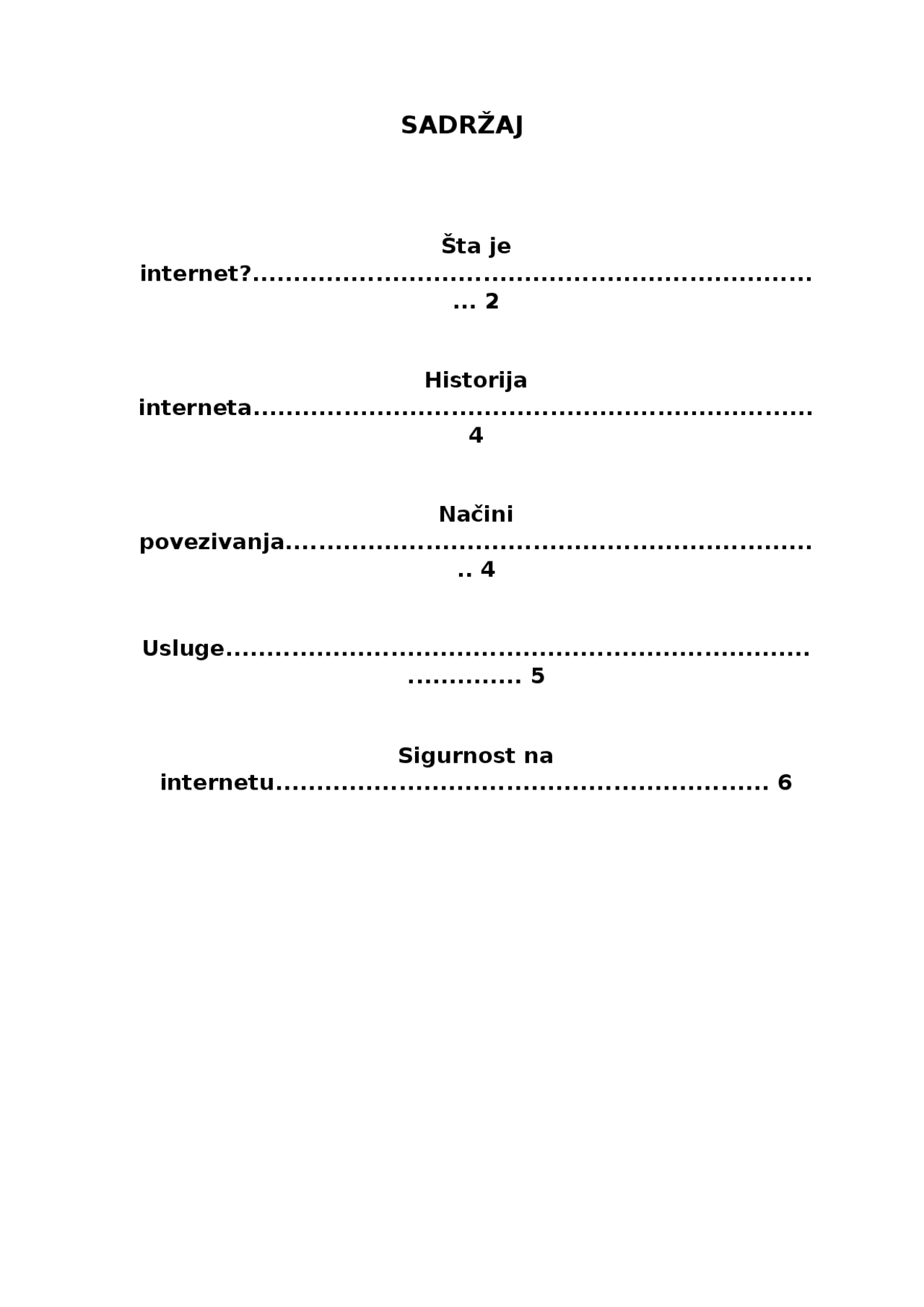 Informatika,Sta je internet;sigurnost na internetu i usluge interneta | Skripte' predlog ...