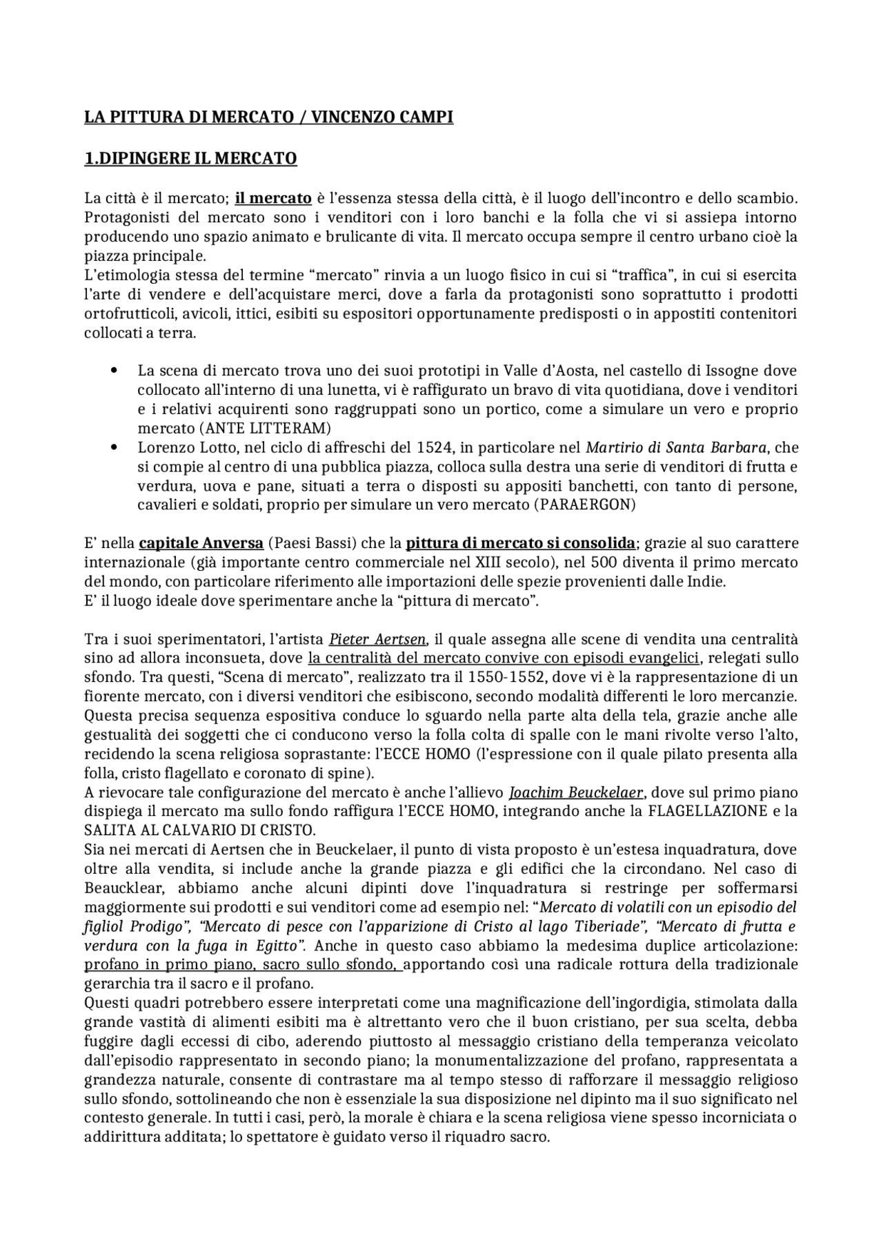 La Pittura Di Mercato Lucia Corrain Docsity