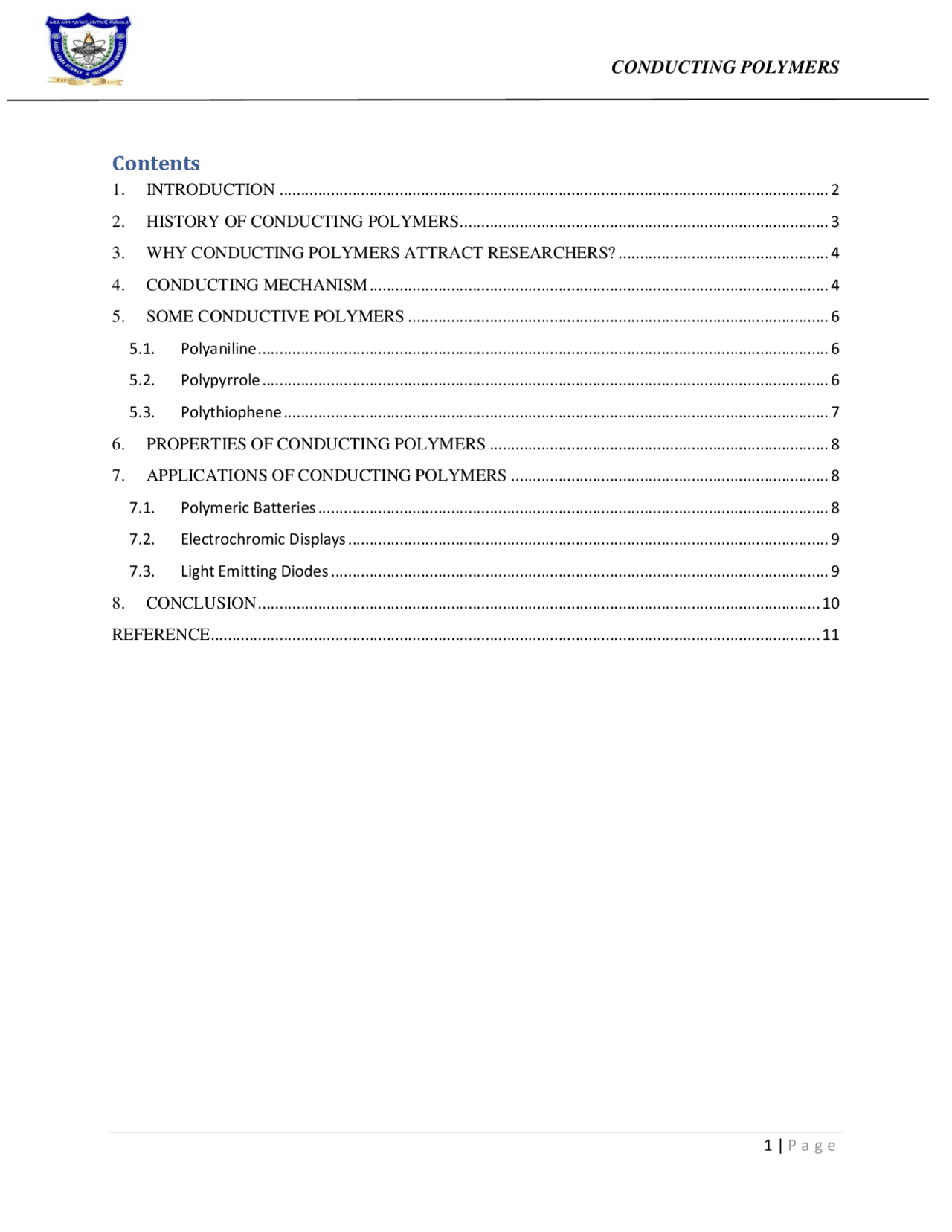 Conductive Polymers Docsity