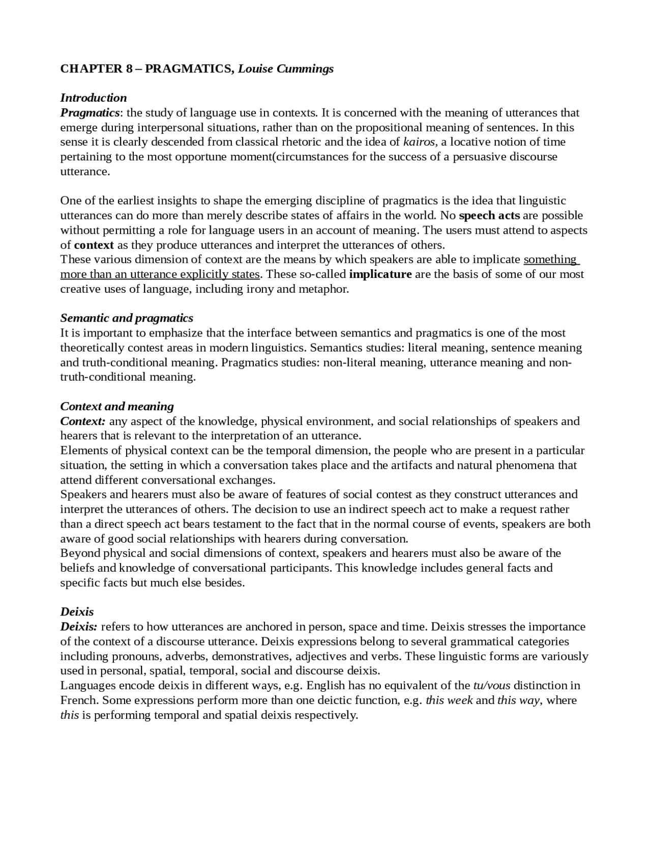 Exploring Language And Linguistic Riassunto Sintesi Del Corso Di