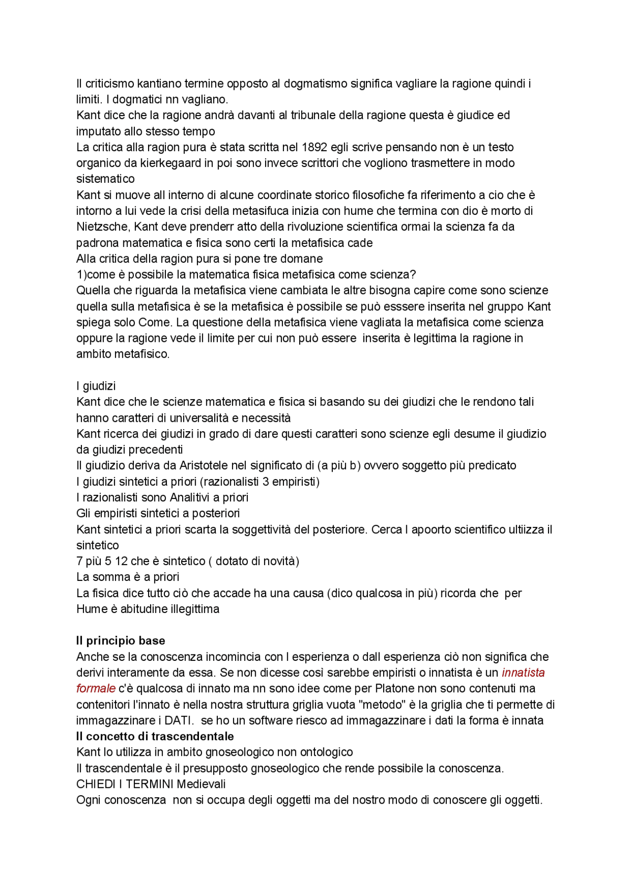 Filosofia Riassunto Docsity