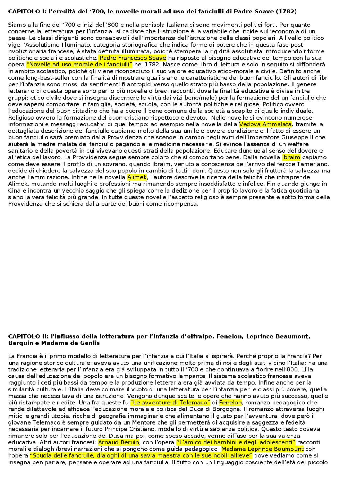 Storia Lett Infanzia Docsity