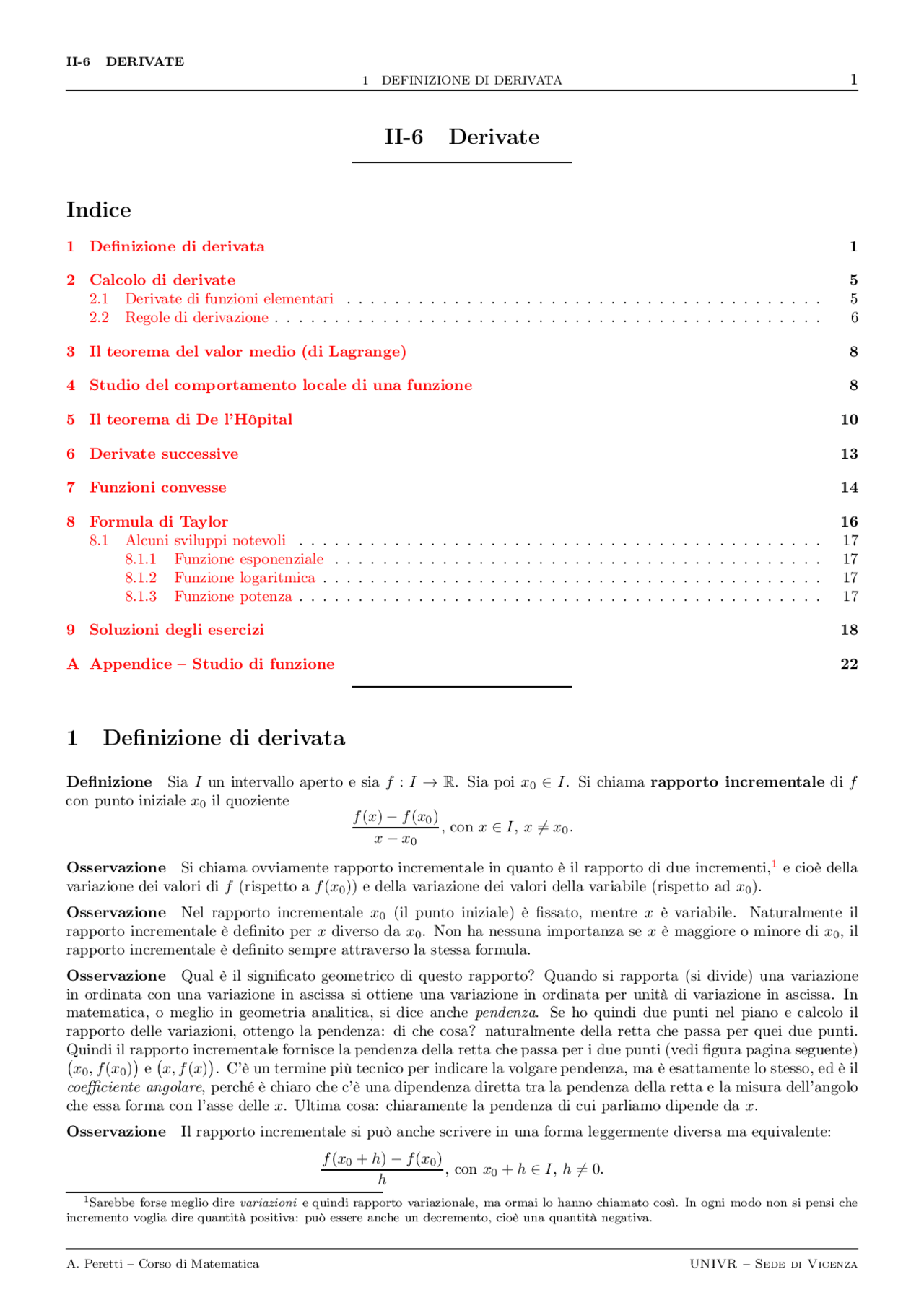 Il Calcolo Delle Derivate Docsity