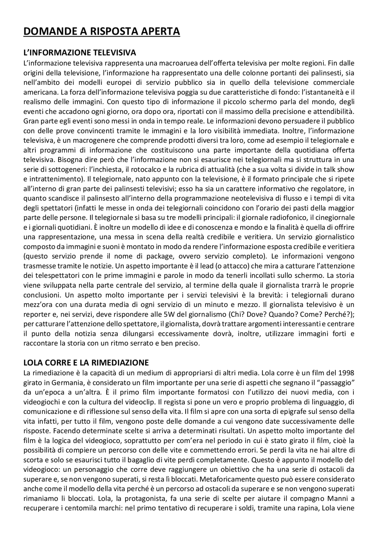 Riassunto Sui Principali Concetti Del Cinema Docsity