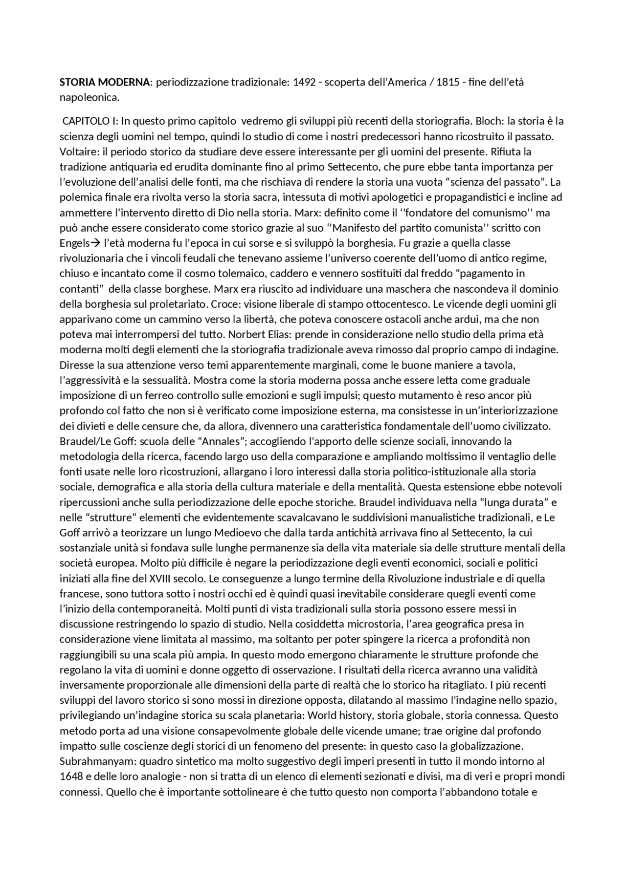 Introduzione Alla Storia Moderna Docsity