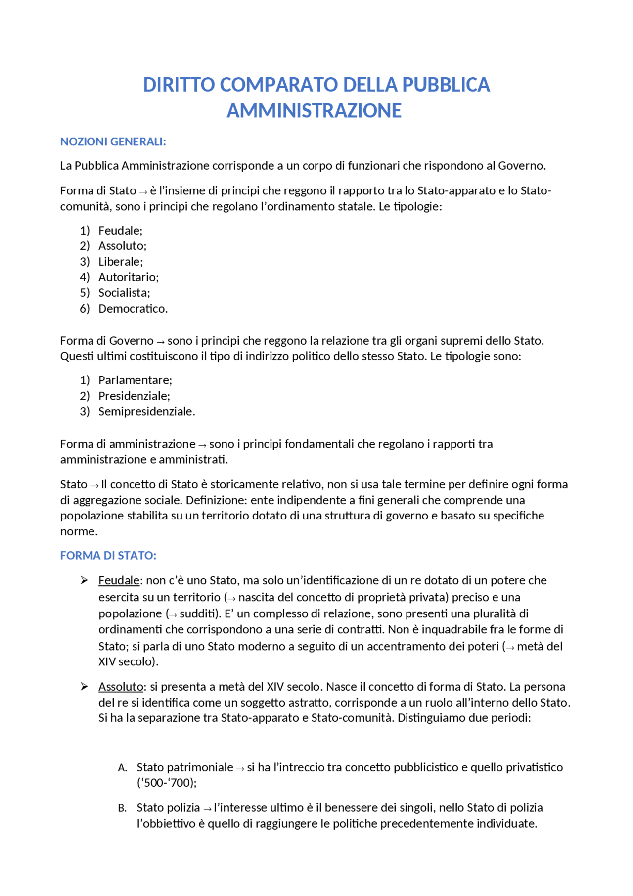 Diritto comparato della pubblica amministrazione- Elena D'Orlando - Docsity